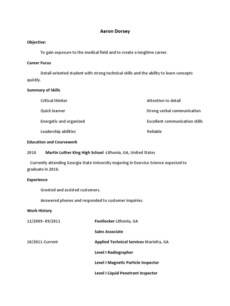 Resume Aaron Dorsey | PDF | Business