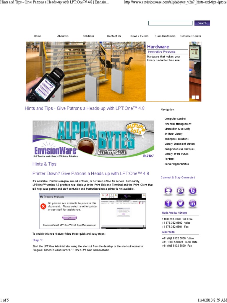 Envisionware LPT - One 4.8 Installation | PDF | Printer (Computing ...