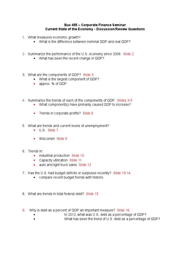 U.S. Economic Trends & Analysis Guide | PDF