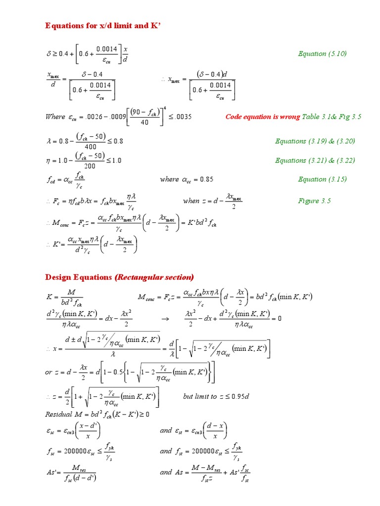 Basic Design Equations | PDF