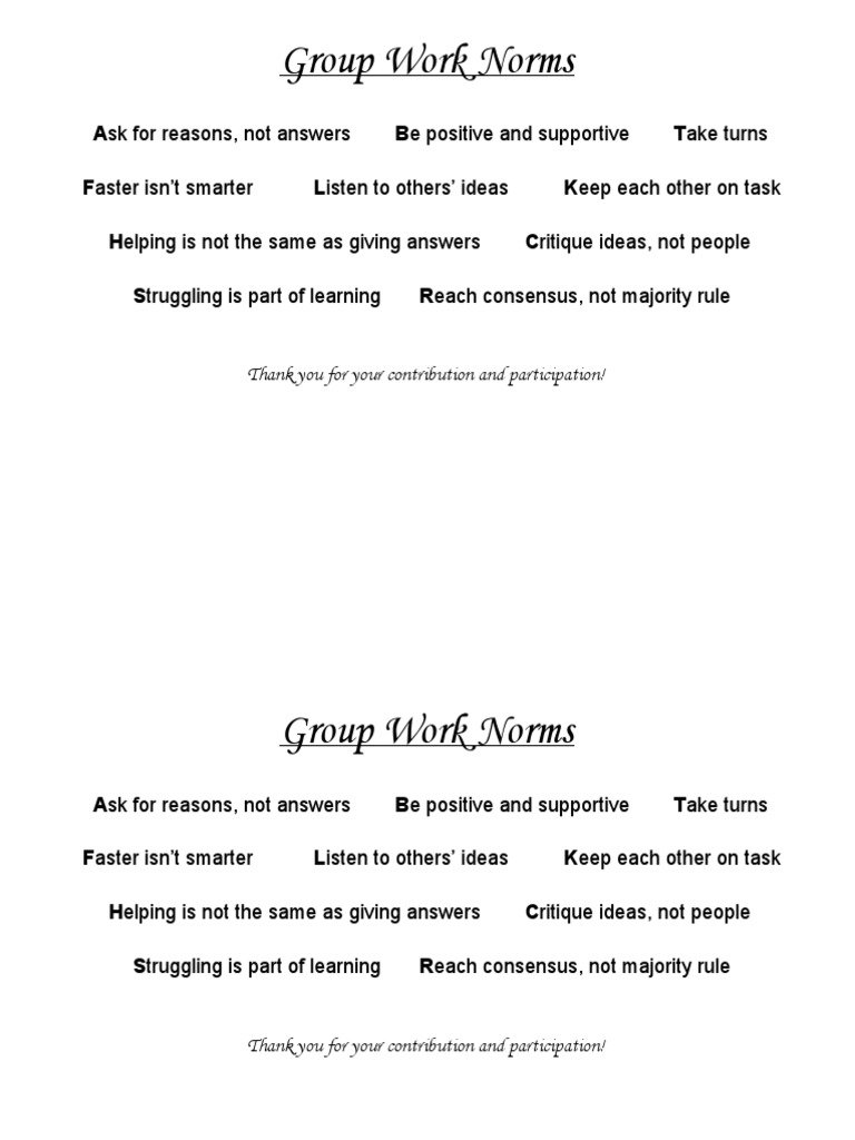 Effective Group Work Norms Guide | PDF | Career & Growth | Lifestyle