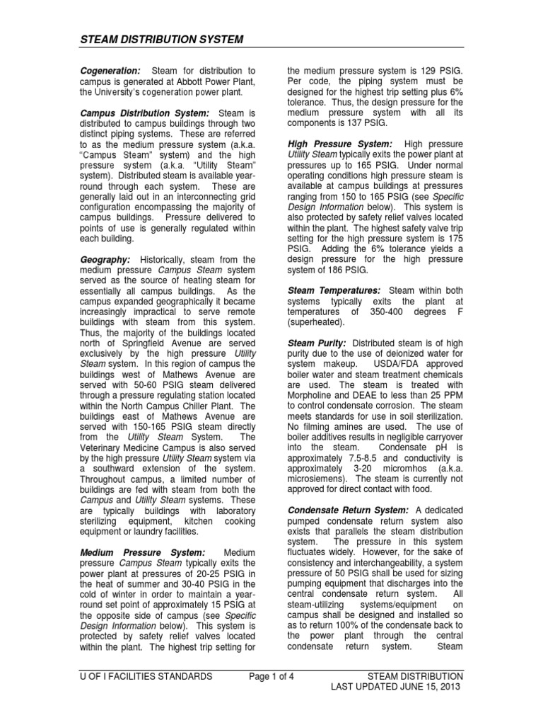 Steam Distribution System Overview | PDF | Steam | Tunnel