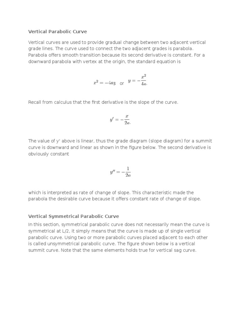 Vertical Parabolic Curve | PDF