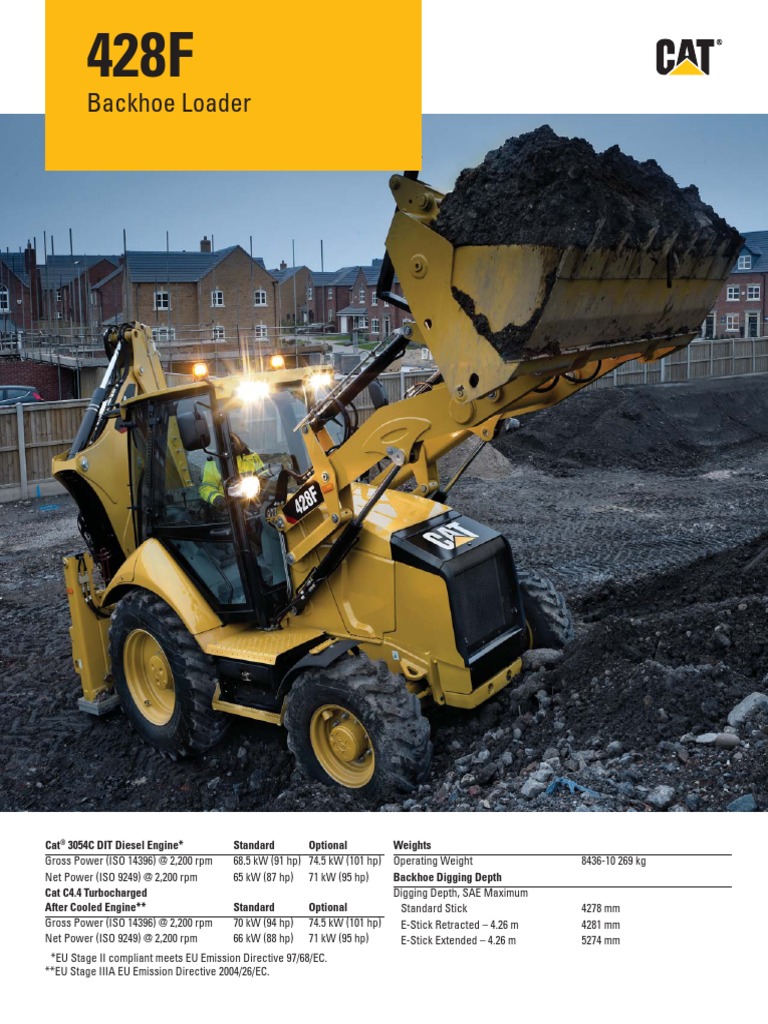 CAT 428F Backhoe Loader | Horsepower | Loader (Equipment)