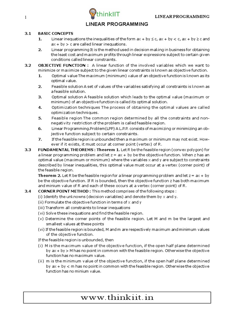 12 Linear Programming | PDF | Mathematical Optimization | Linear Programming