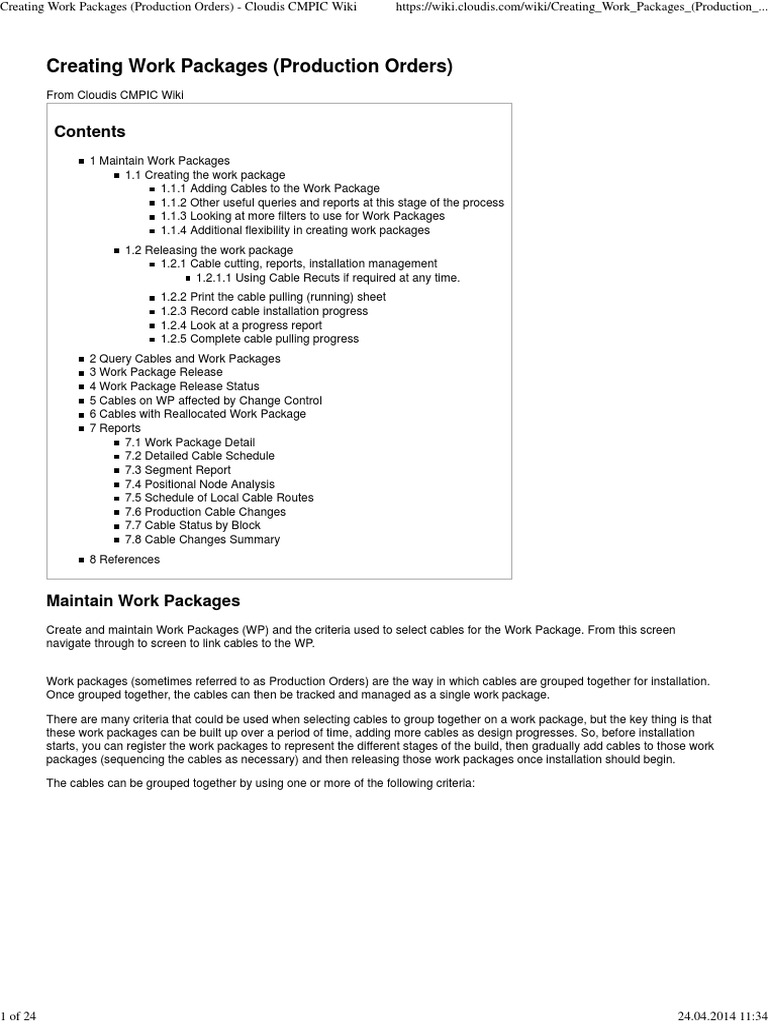 CMPIC 7 Creating Work Packages (Production Orders) | PDF | Wiki ...