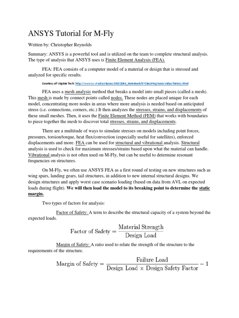 ANSYS Tutorial | PDF | Finite Element Method | Stress (Mechanics)