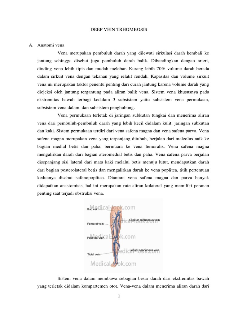 Trombosis Vena Dalam: Definisi dan Etiologi | PDF | Seni