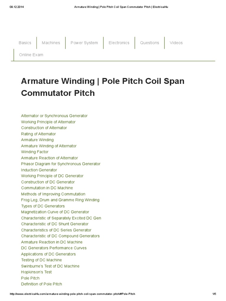 Armature Winding Basics Guide | PDF | Electric Generator | Power ...