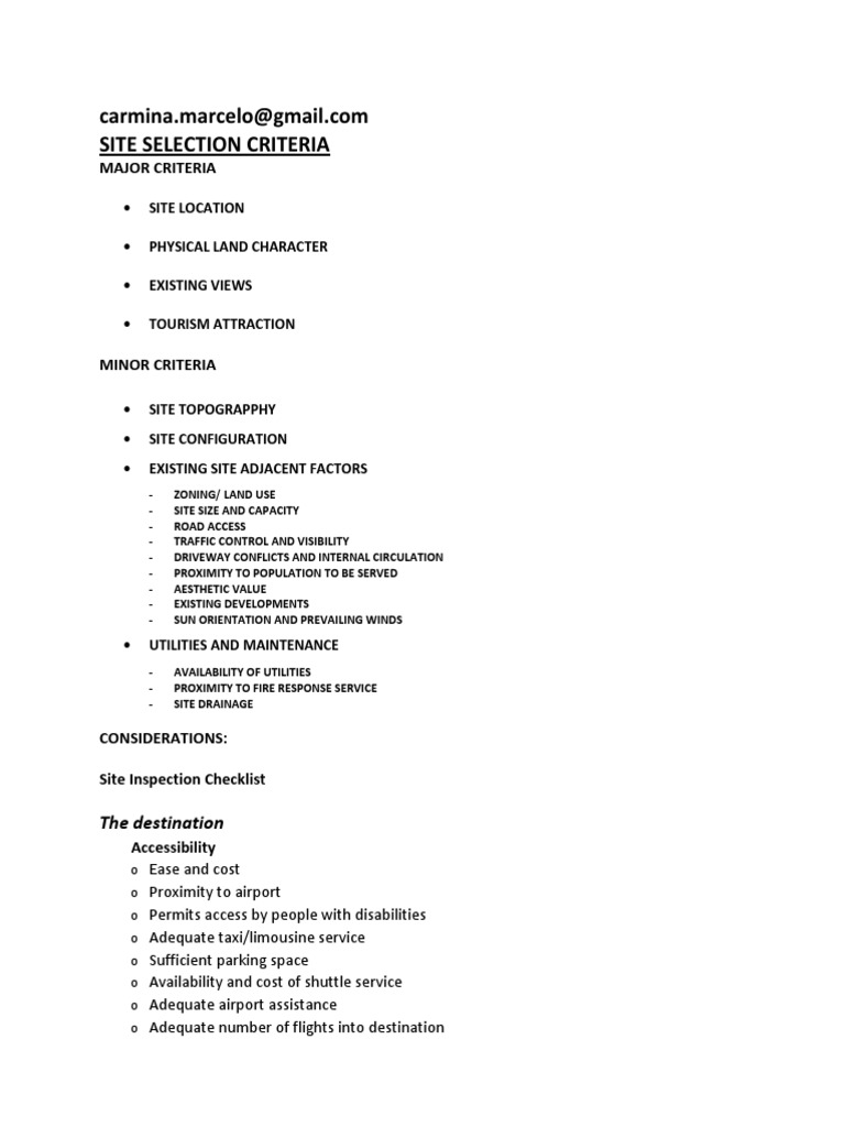 Site Selection Considerations | PDF | Menu | Ventilation (Architecture)