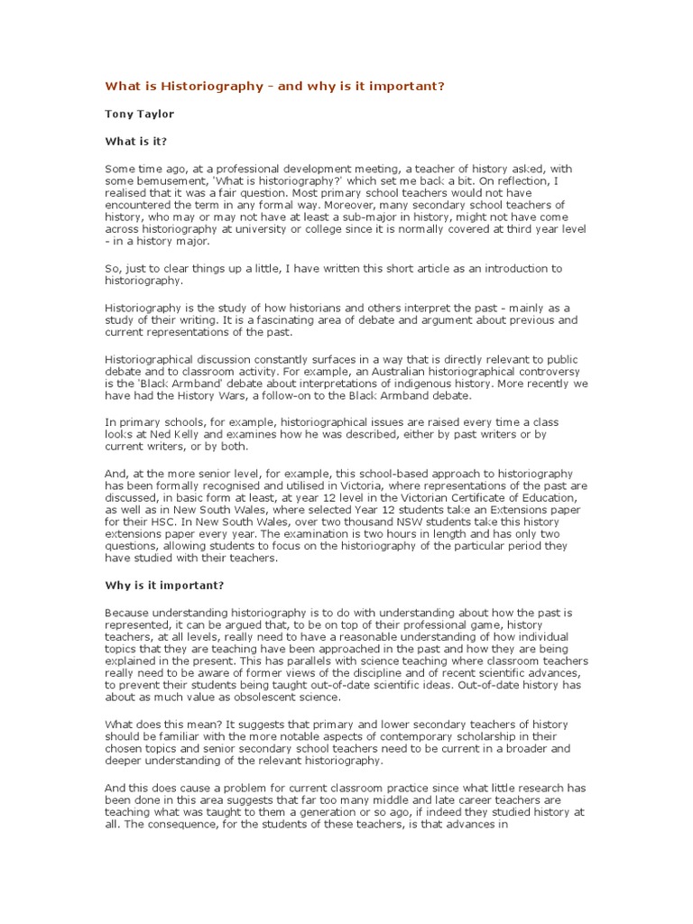 What is Historiography | Historiography | Teachers