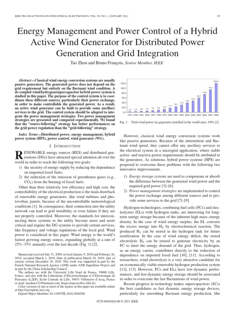 Energy Management and Power Control of A Hybrid Active Wind Generator For Distributed Power ...