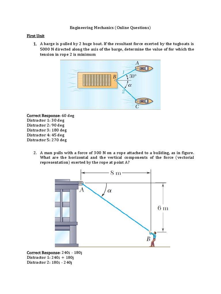 Engineering Mechanics - Course File | PDF | Friction | Force