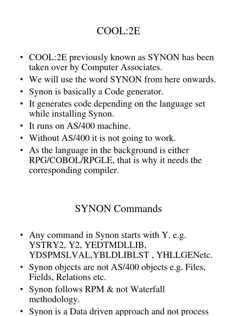 01 SYNON-Complete Overview | PDF | Subroutine | C (Programming Language) 01 SYNON-Complete Overview | PDF | Subroutine | C (Programming Language)