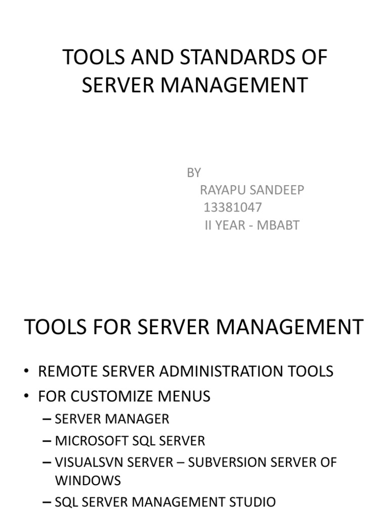 Server Management Tools and Standards | PDF