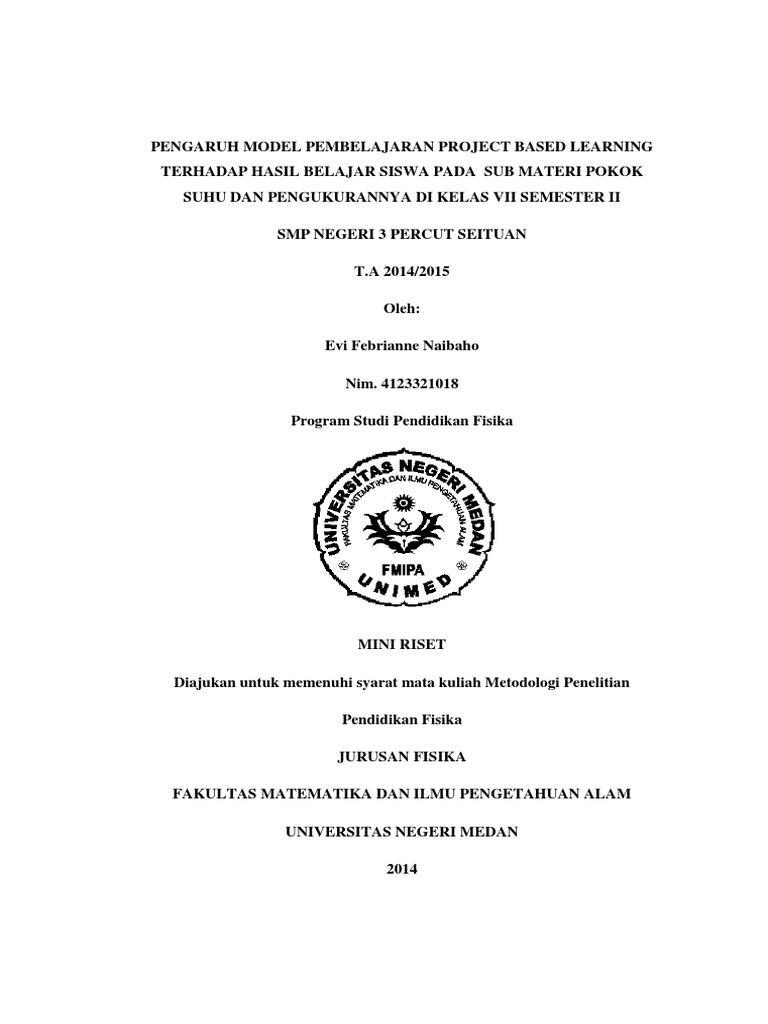 Mini Riset Project Based Learning | PDF