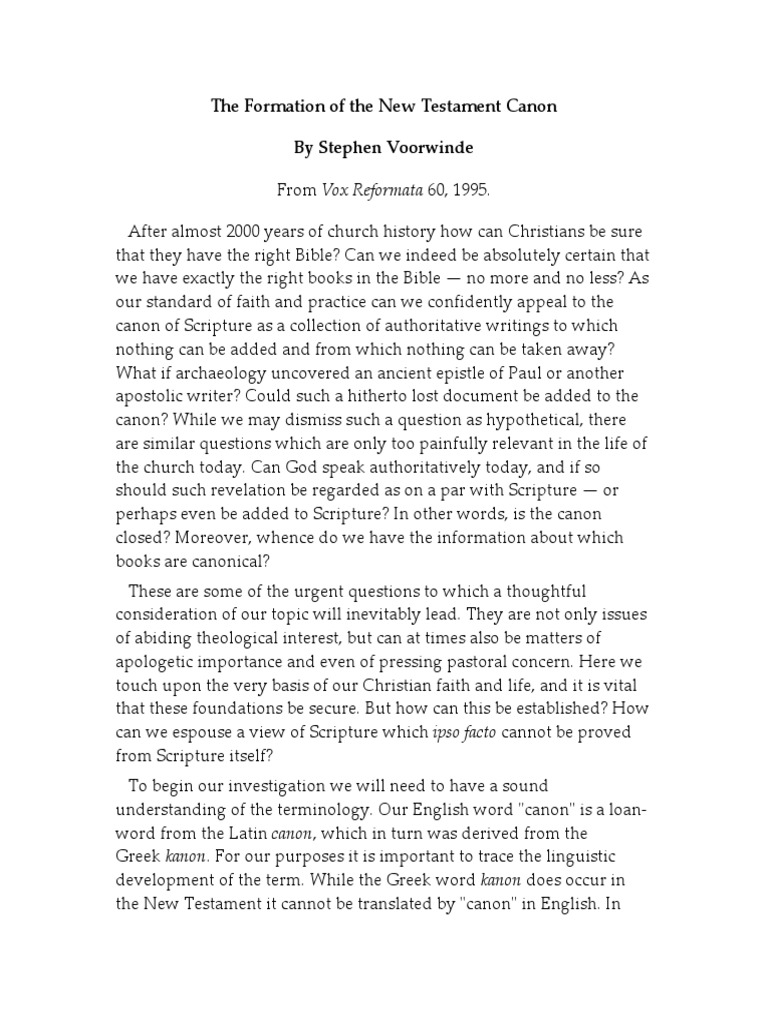 New Testament Canon Formation | PDF | New Testament | Biblical Canon