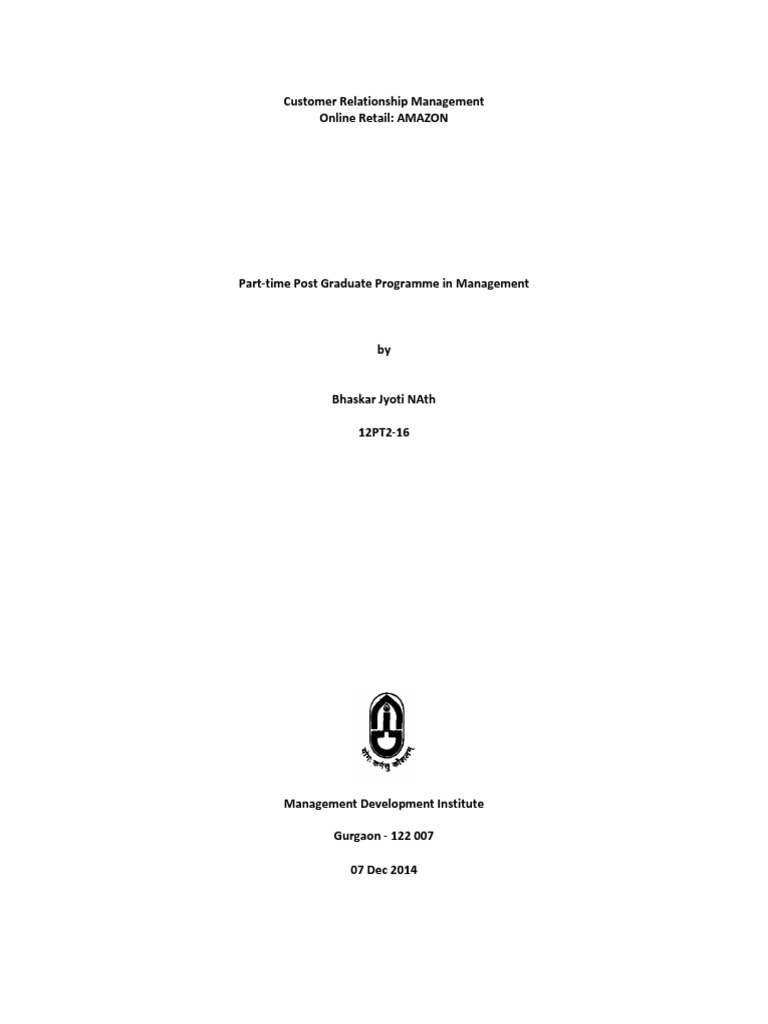 CRM Amazon | PDF | Customer Relationship Management | Amazon.Com