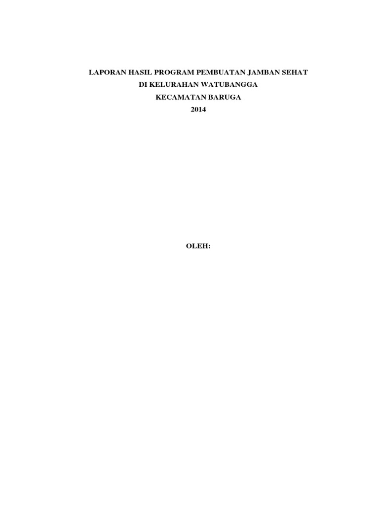 Laporan Jamban | PDF | Kesehatan Holistik | Sains & Matematika
