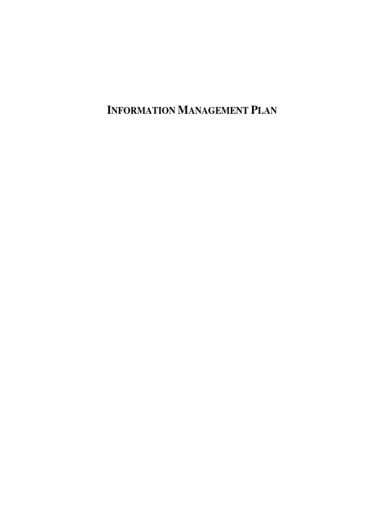 Information Management Plan | Download Free PDF | Project Manager ...
