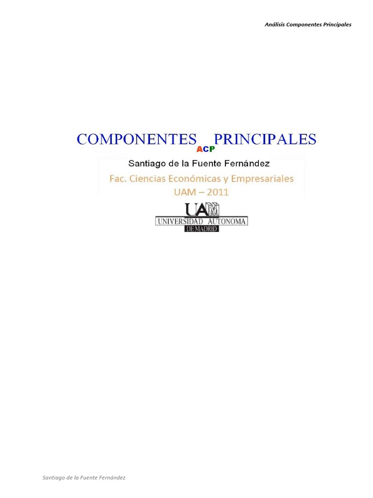 Analisis de Componentes Principales | PDF