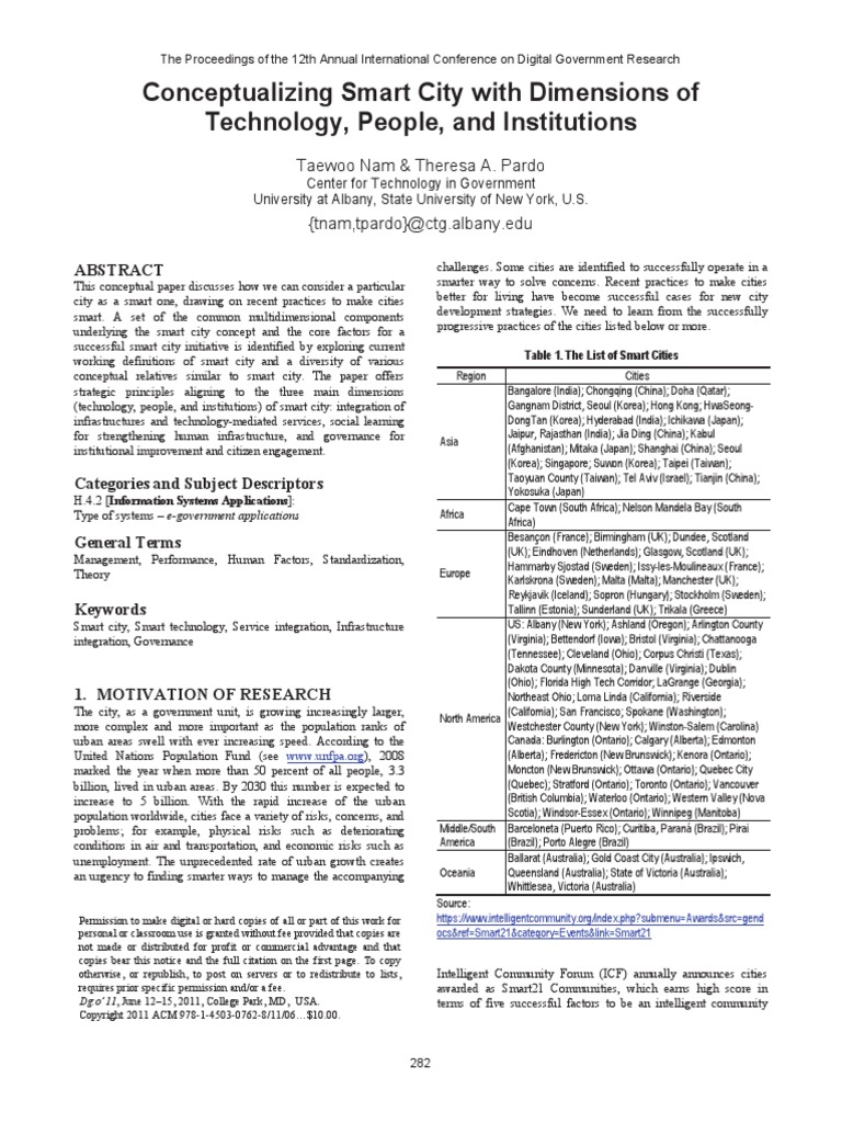 Conceptualizing Smart City | PDF