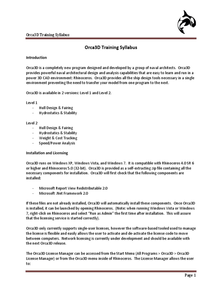 Orca3D Training Overview for Rhino Users | PDF | Hull (Watercraft ...