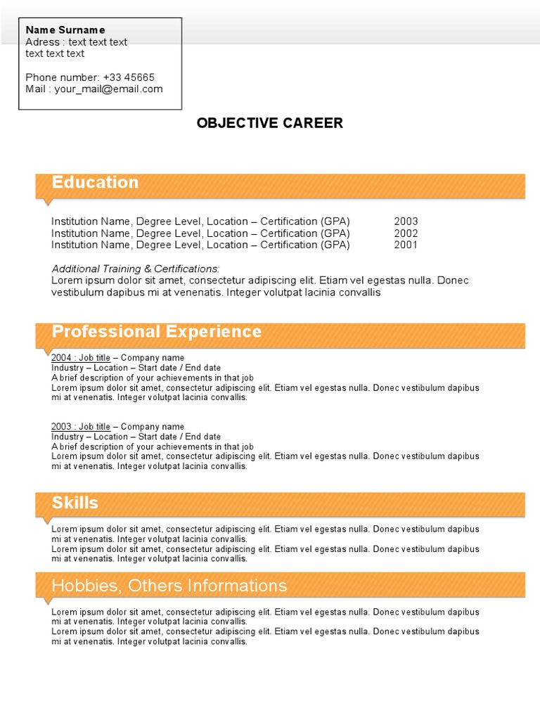 English CV Template | PDF
