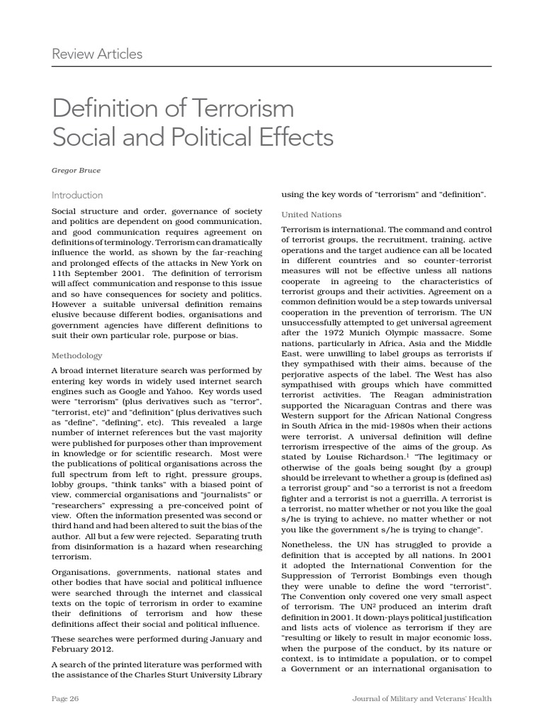 Understanding Terrorism Definitions | PDF