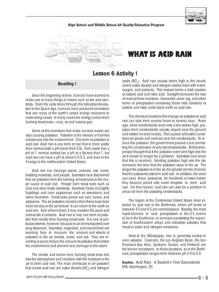 Acid Rain Worksheet | PDF | Atmosphere Of Earth | Rain