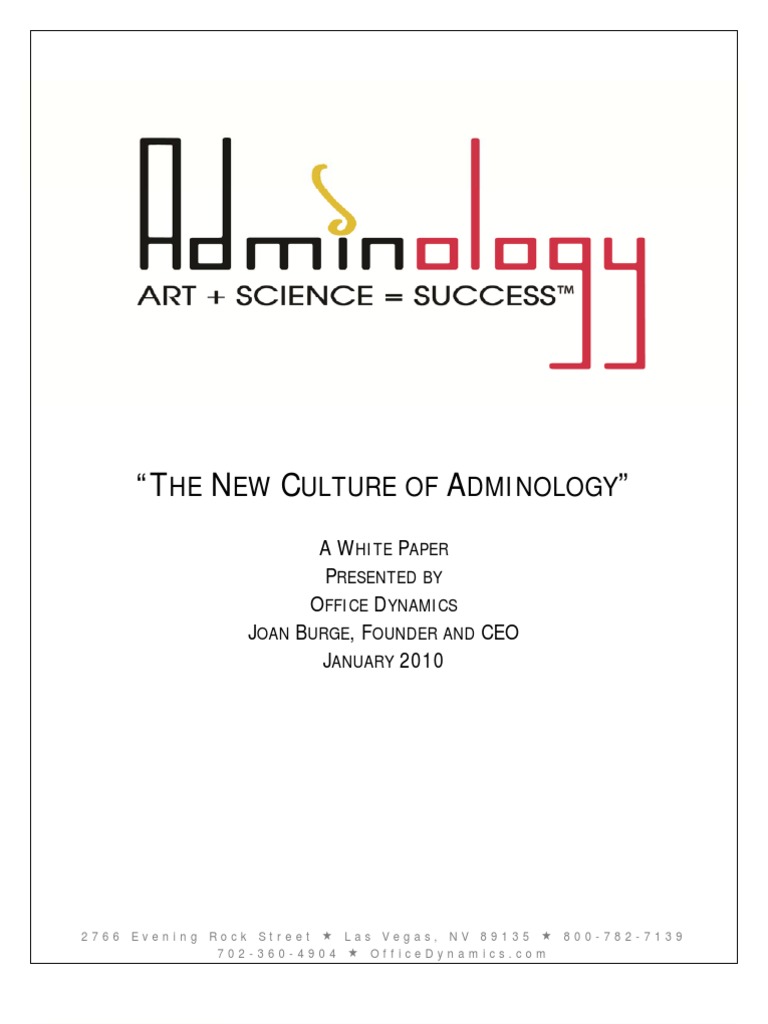 Adminology White Paper | PDF | Knowledge Economy | Thought