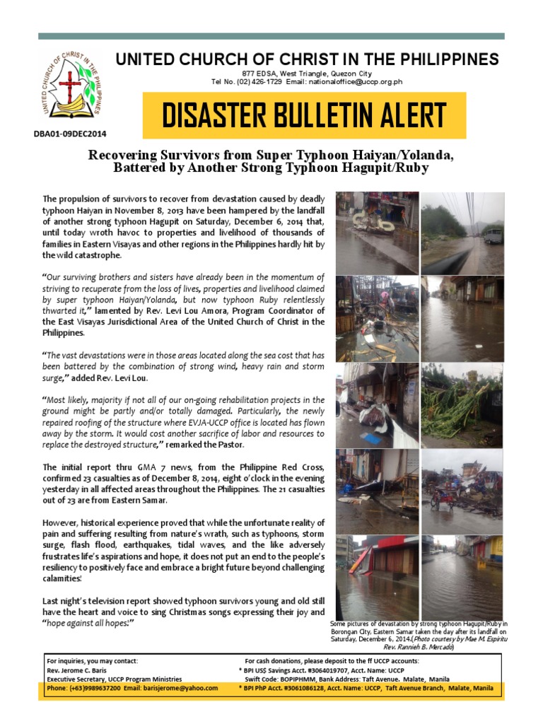 Disaster Bulletin Alert: United Church of Christ in The Philippines ...