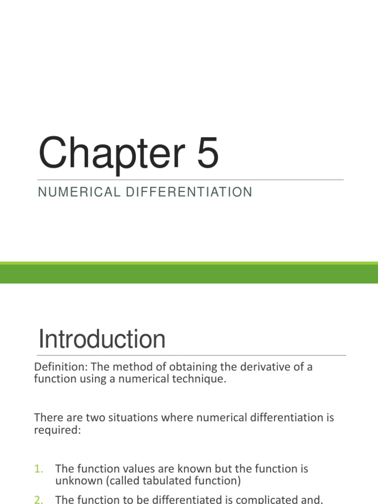 Numerical Method Slides SHB Chapter5 | PDF | Finite Difference | Derivative