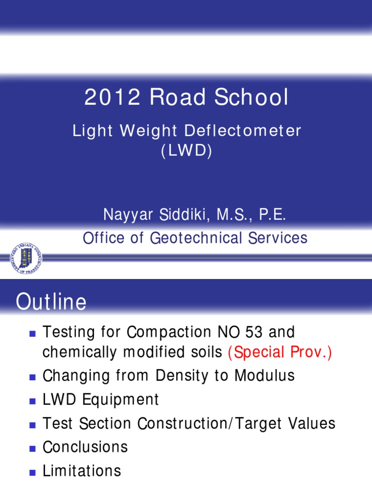 Light Weight Deflectometer (LWD) PDF | PDF | Young's Modulus | Applied ...