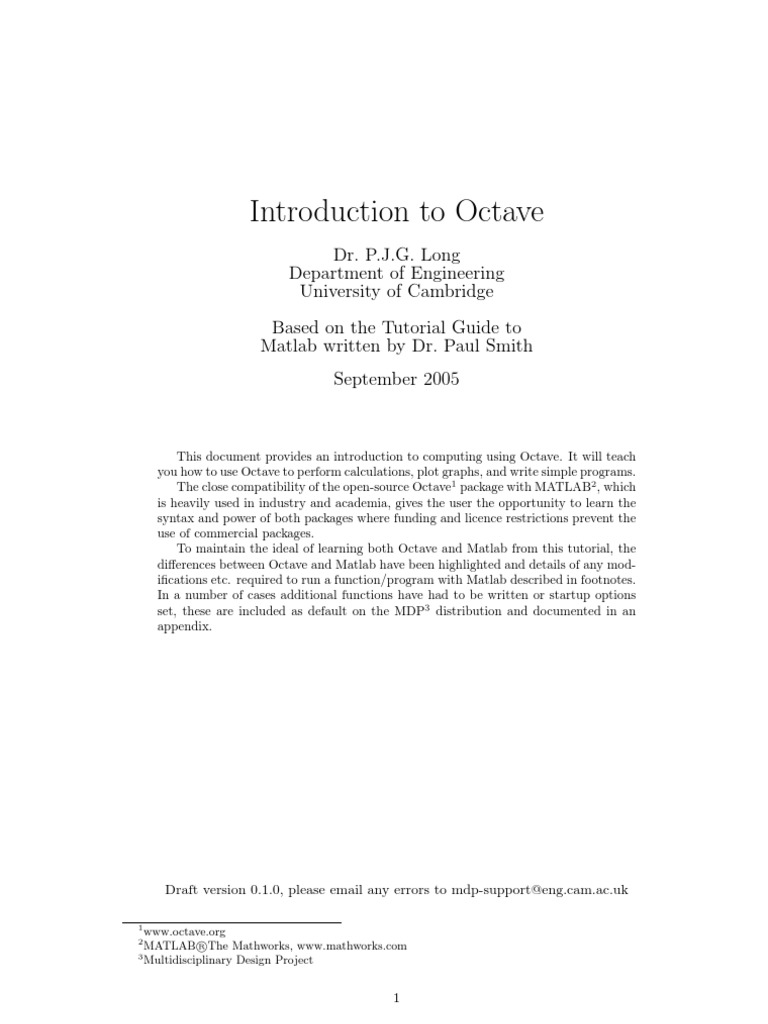 Octave Tutorial Pdf