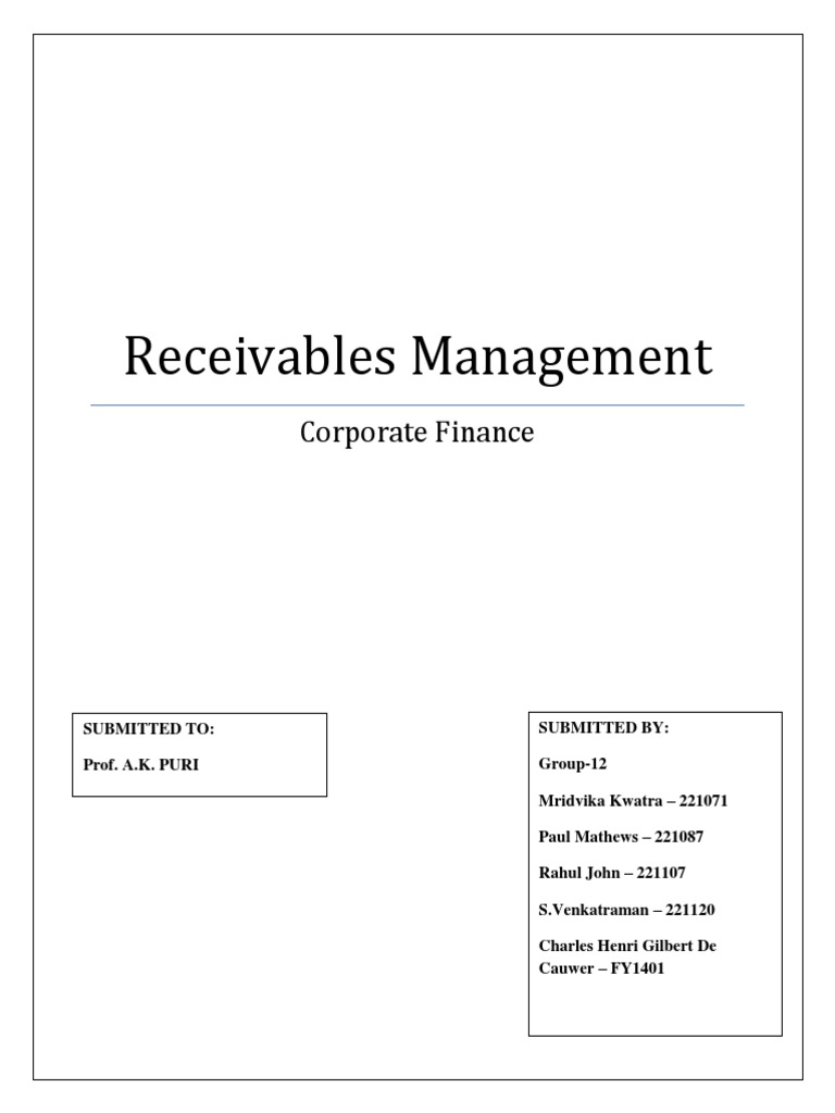 Receivables Management | PDF | Credit (Finance) | Securitization
