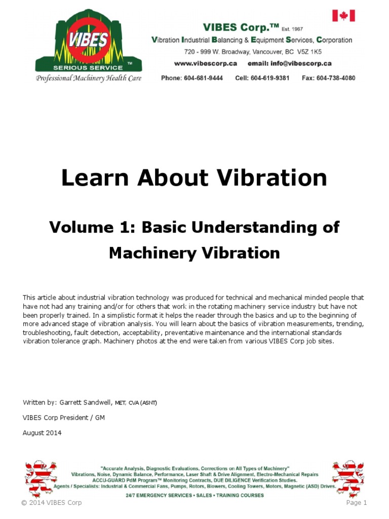 Basic Understanding of Machinery Vibration | PDF | Belt (Mechanical) | Bearing (Mechanical)