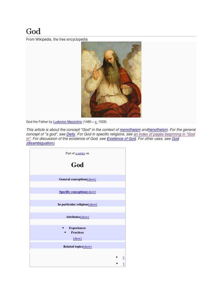 From Wikipedia, The Free Encyclopedia: Monotheism Henotheism Deity ...
