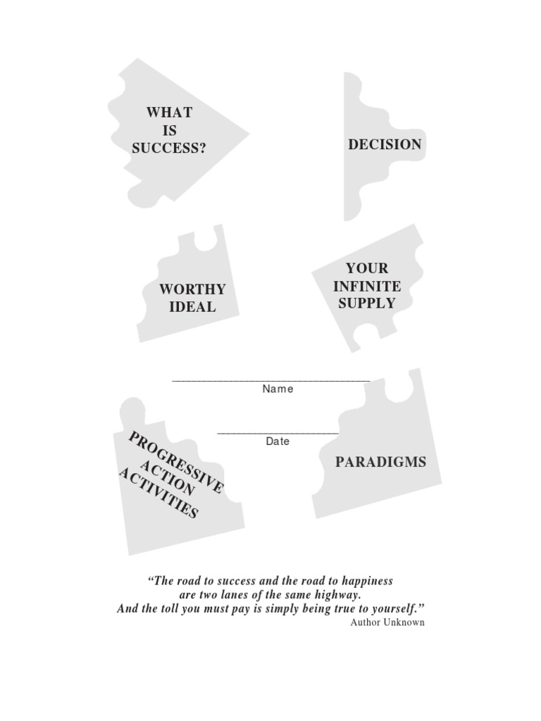 1 The Success Puzzle Workbook | PDF | Mind | Feeling