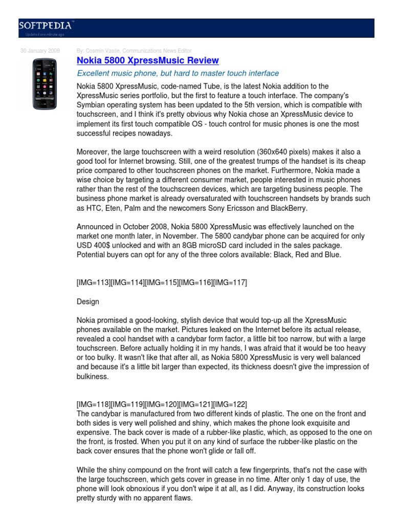 Nokia 5800 XpressMusic Review 103382 | PDF | Consumer Electronics ...