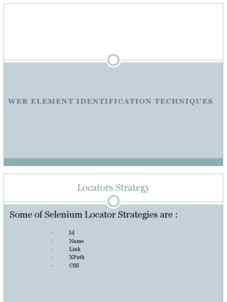 WebElement Identification Techniques | Download Free PDF | X Path ...