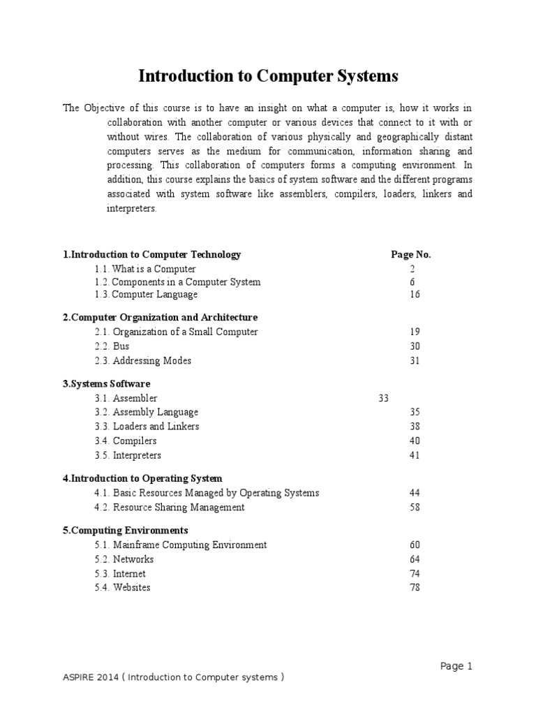1 - Introduction To Computer Systems | PDF | Assembly Language ...