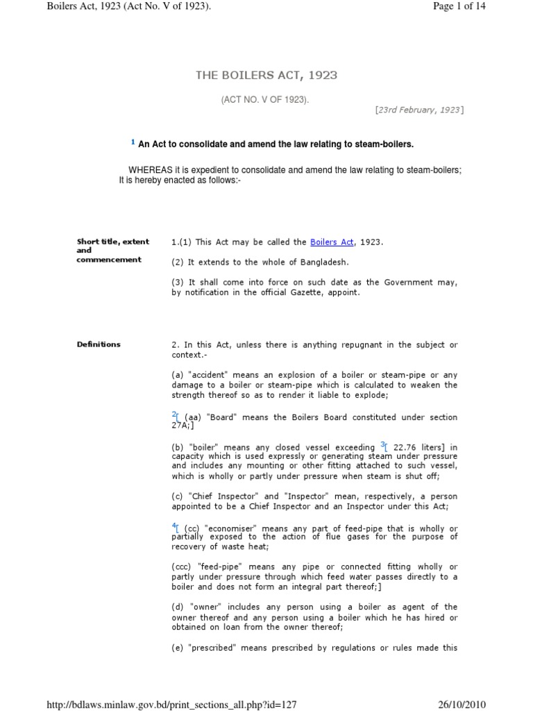 Boiler Act 1923 | PDF | Fine (Penalty) | Magistrate