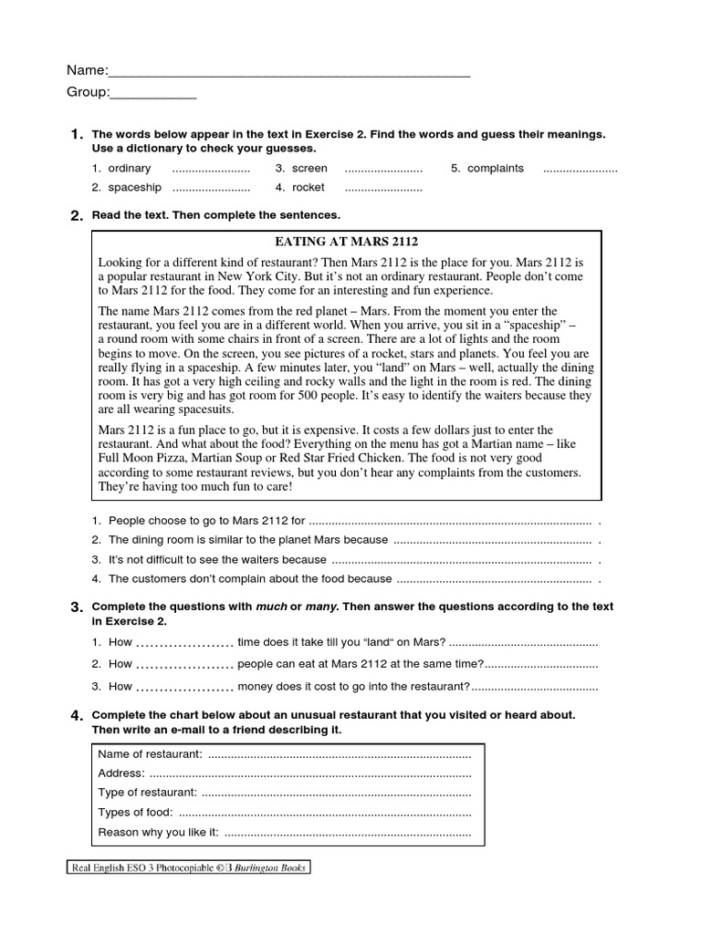 3º Eso Material Readings Pdf Bride Wedding