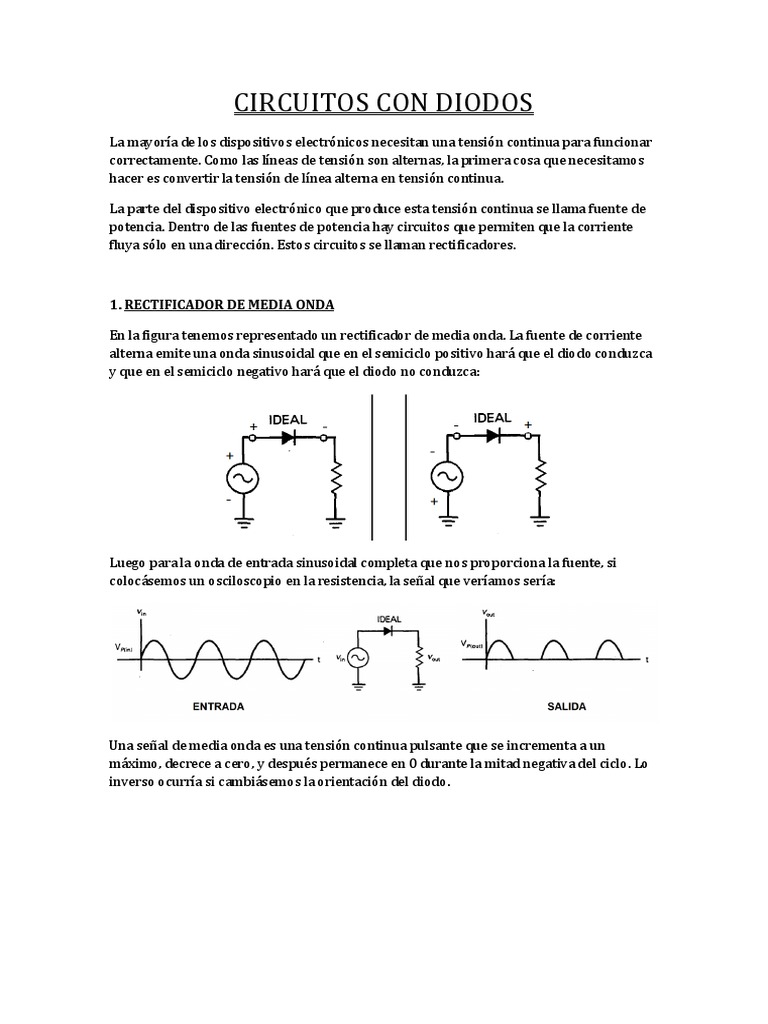 Circuitos Con Diodos | PDF | Rectificador | Diodo