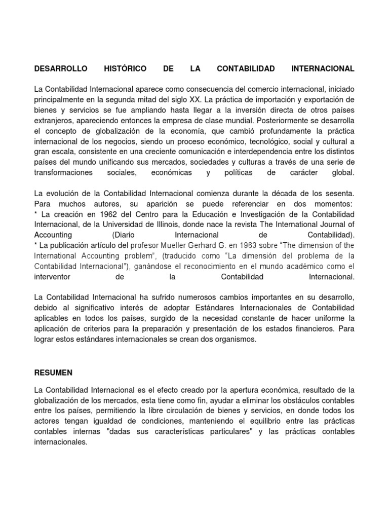 Contabilidad Internacional | PDF | normas internacionales de ...