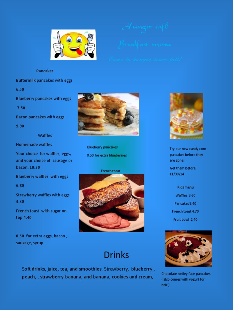 Hunger Café Breakfast Menu Options | PDF