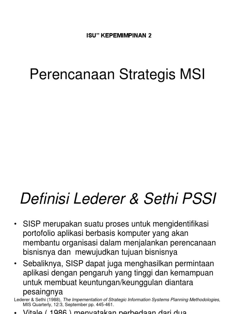 4 Perencanaan Strategis Msi | PDF | Bisnis