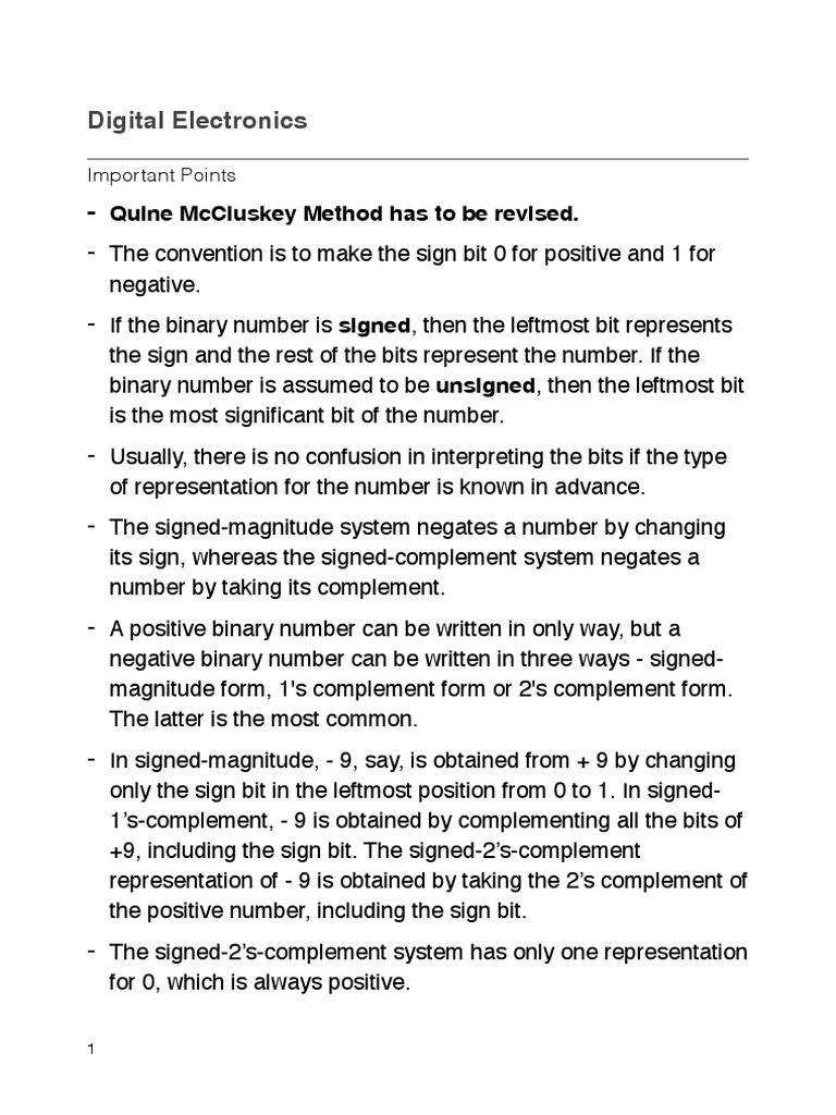 A Comprehensive Guide to Digital Electronics Concepts Including Binary ...