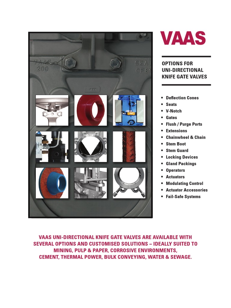 Options For Uni-Directional Knife Gate Valves | PDF | Valve | Actuator